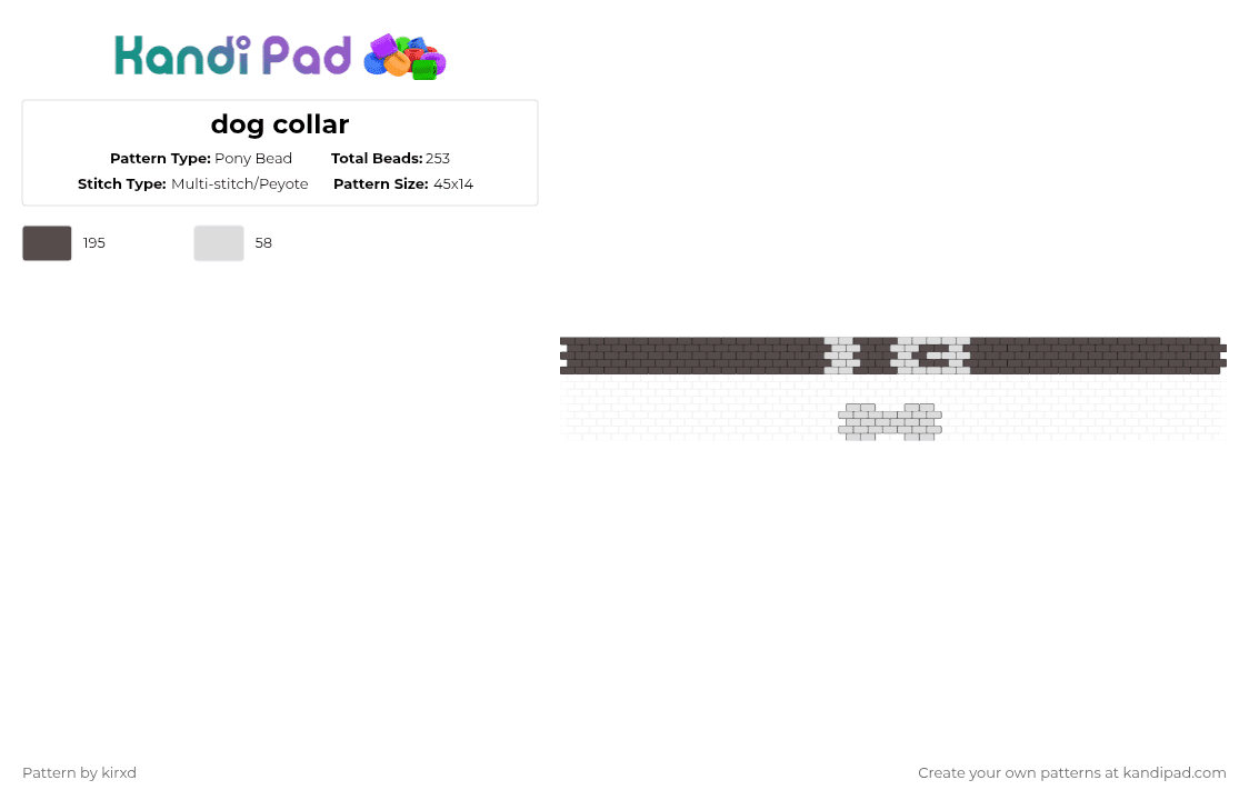 Dog collar Pony Bead Pattern - Kandi Pad | Kandi Patterns, Fuse Bead ...