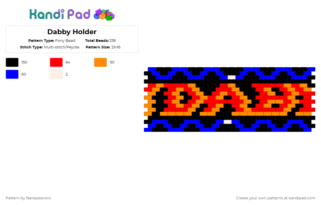 Dabby Holder Pony Bead Pattern - Kandi Pad | Kandi Patterns, Fuse Bead ...