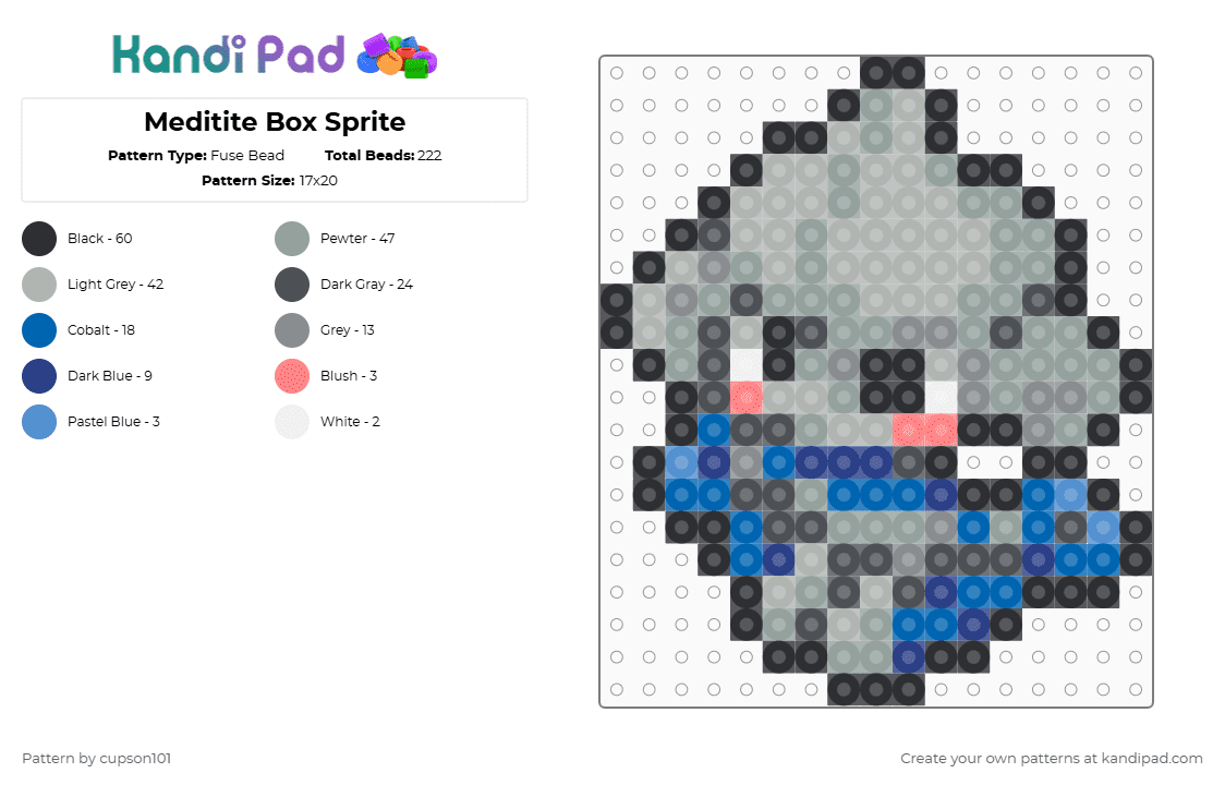 Meditite Box Sprite Fuse Bead Pattern - Kandi Pad | Kandi Patterns ...