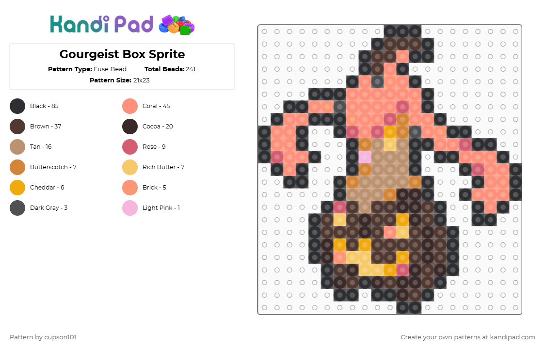 Gourgeist Box Sprite Fuse Bead Pattern - Kandi Pad | Kandi Patterns ...