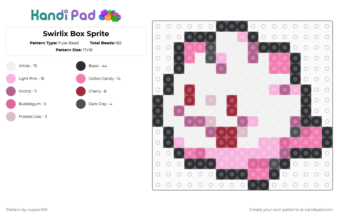 Swirlix Box Sprite Fuse Bead Pattern - Kandi Pad | Kandi Patterns, Fuse ...