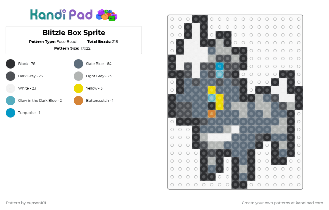 Blitzle Box Sprite Fuse Bead Pattern - Kandi Pad | Kandi Patterns, Fuse ...