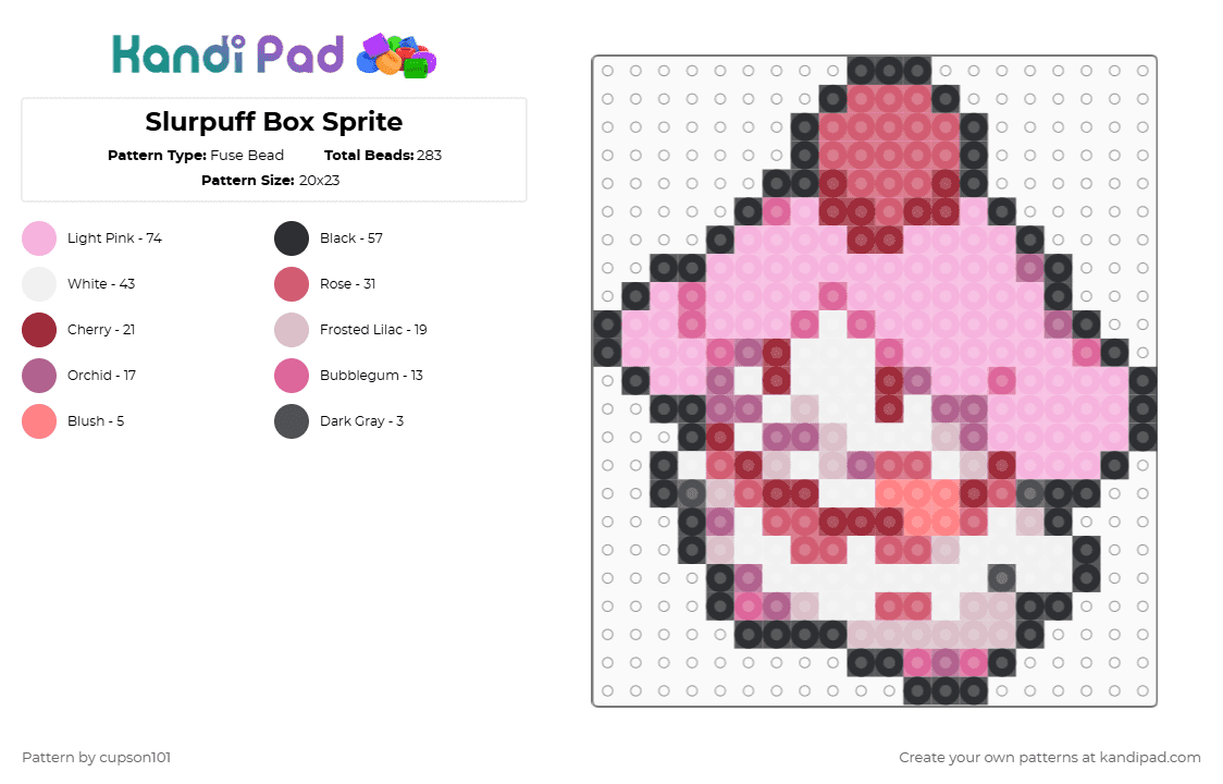 Slurpuff Box Sprite Fuse Bead Pattern - Kandi Pad | Kandi Patterns ...