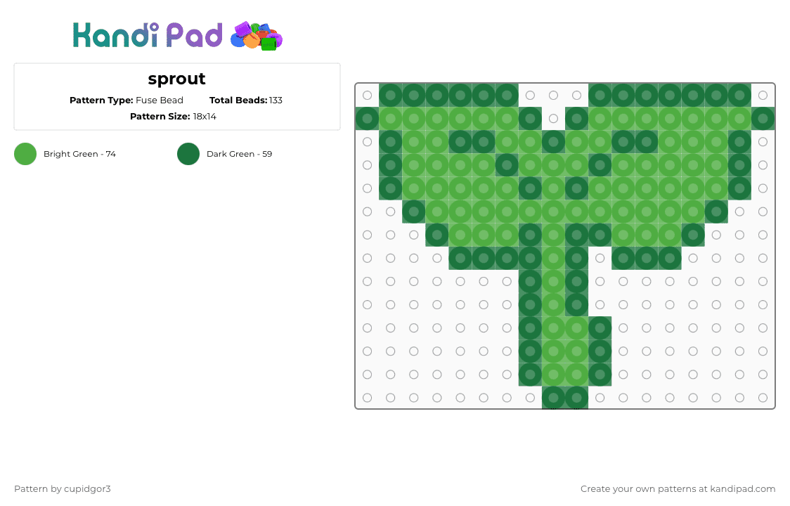 Sprout Fuse Bead Pattern - Kandi Pad | Kandi Patterns, Fuse Bead ...