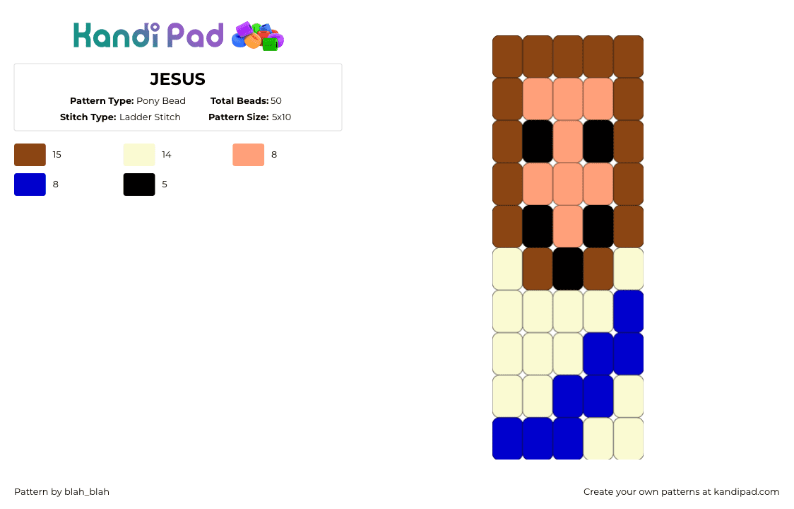 JESUS Pony Bead Pattern - Kandi Pad | Kandi Patterns, Fuse Bead ...