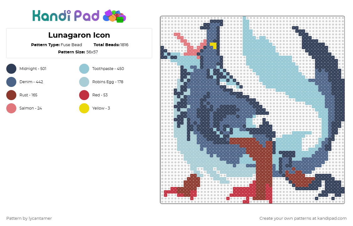 Lunagaron Icon Fuse Bead Pattern - Kandi Pad | Kandi Patterns, Fuse ...