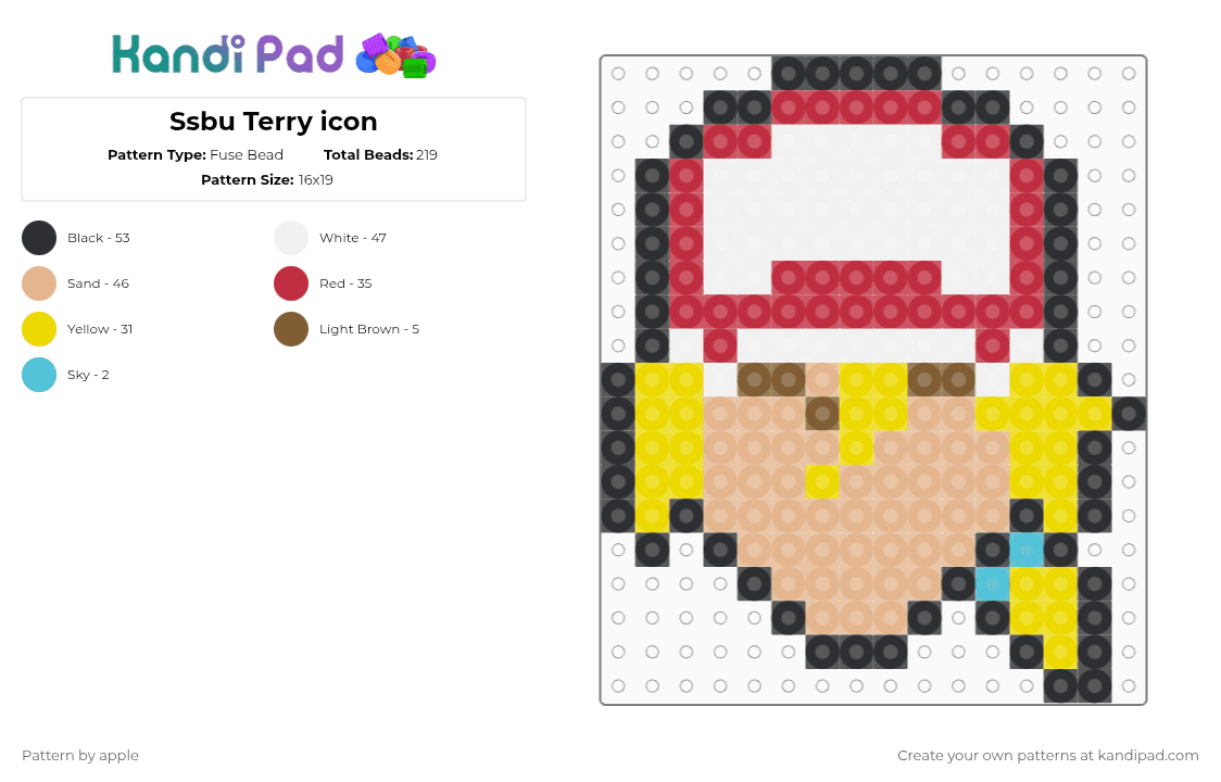 Ssbu Terry icon Fuse Bead Pattern - Kandi Pad | Kandi Patterns, Fuse ...