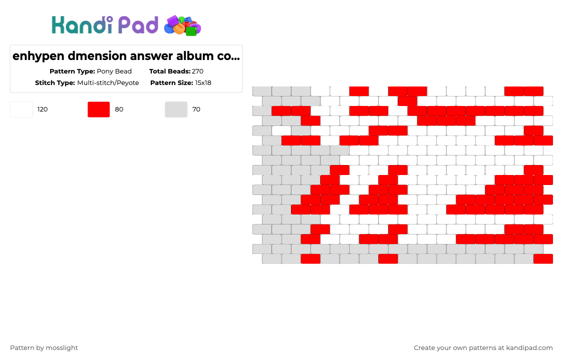 Enhypen dmension answer album cover logo Pony Bead Pattern - Kandi Pad ...