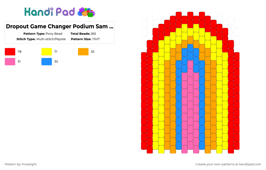 Dropout Game Changer Podium Sam Reich Make Some Noise Pony Bead Pattern ...
