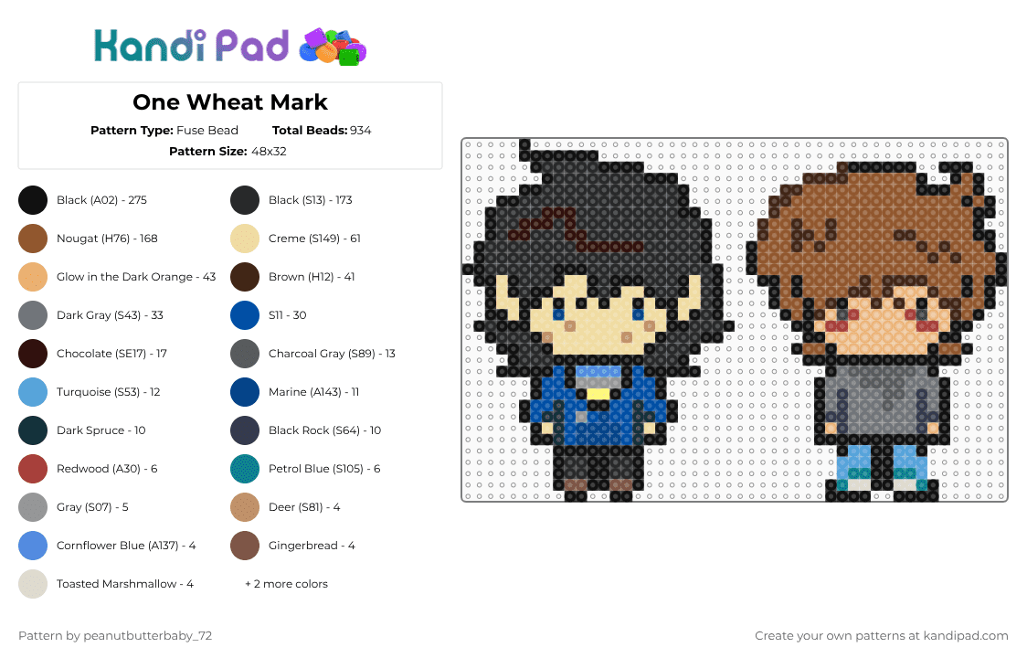 One Wheat Mark Fuse Bead Pattern - Kandi Pad | Kandi Patterns, Fuse ...