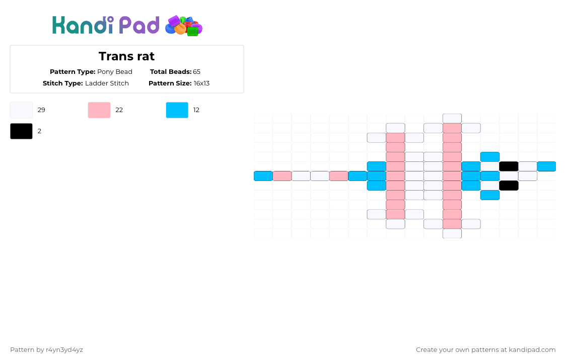 Trans rat [read description] Pony Bead Pattern - Kandi Pad | Kandi ...