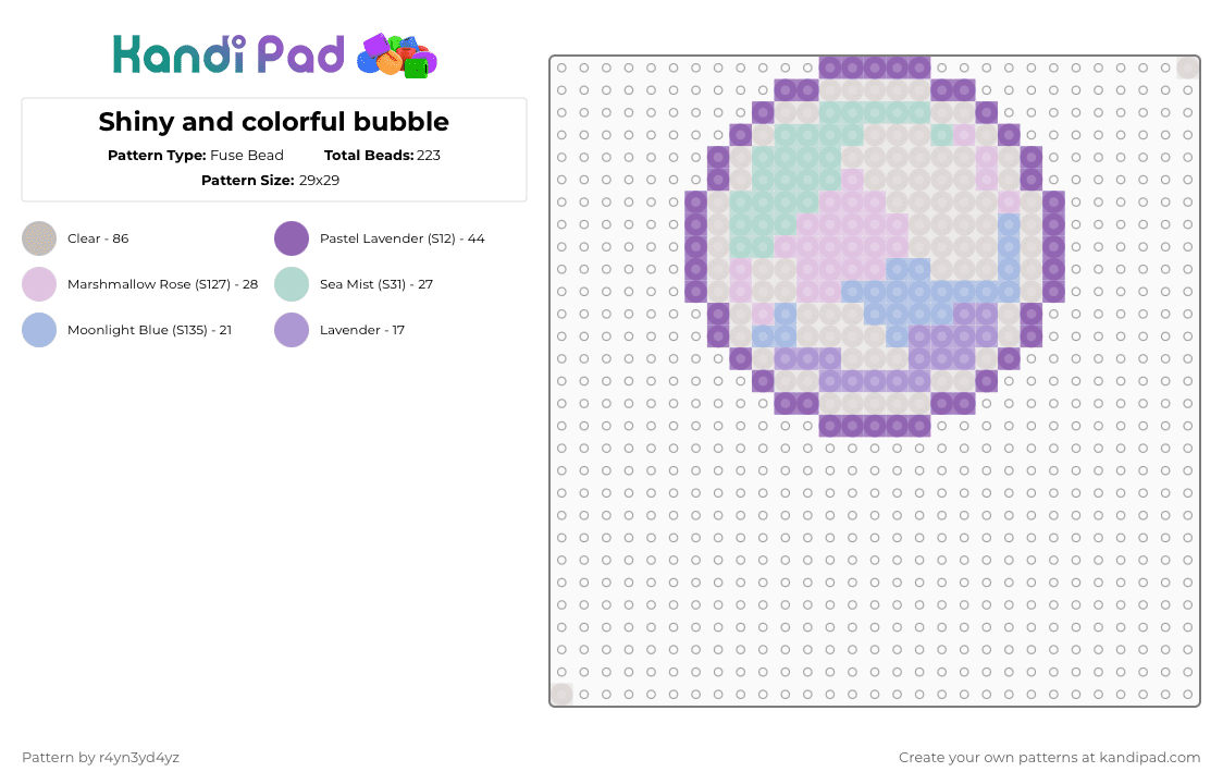 Shiny and colorful bubble Fuse Bead Pattern - Kandi Pad | Kandi ...