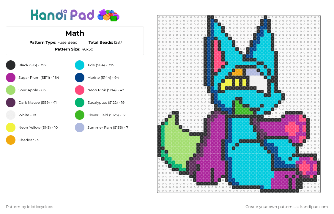 Math Fuse Bead Pattern - Kandi Pad | Kandi Patterns, Fuse Bead Patterns ...