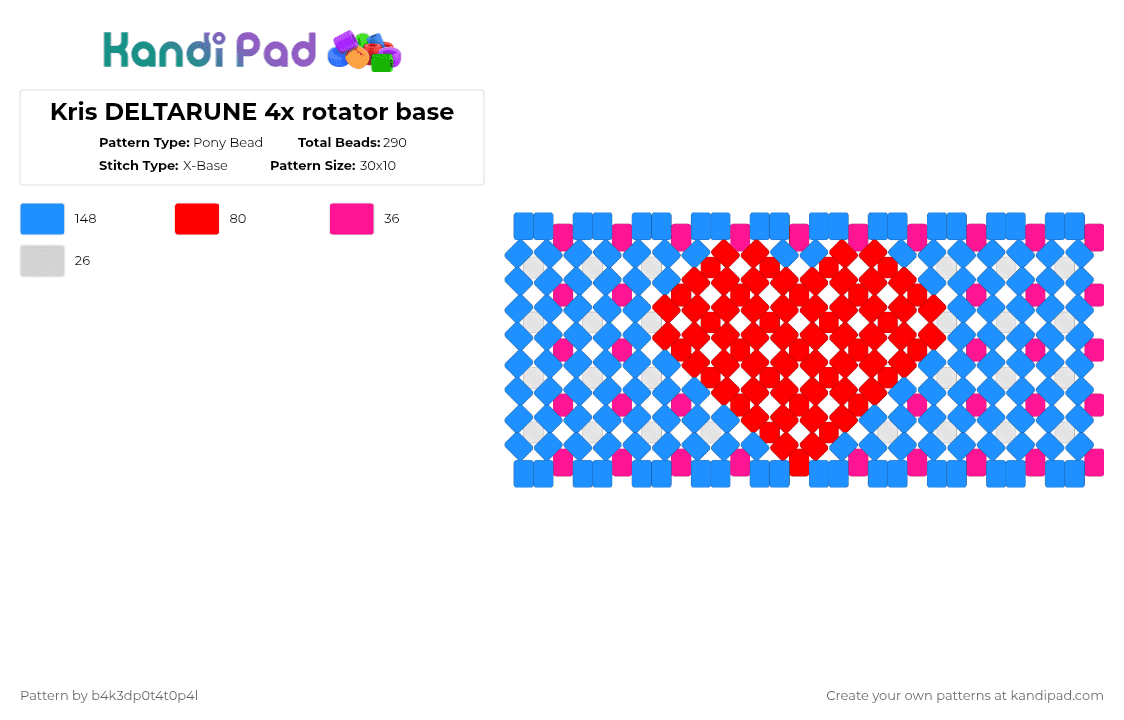 Kris DELTARUNE 4x rotator base Pony Bead Pattern - Kandi Pad | Kandi ...
