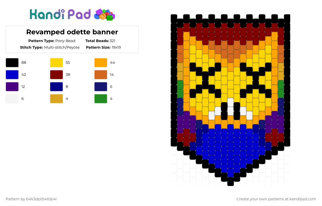 Revamped odette banner Pony Bead Pattern - Kandi Pad | Kandi Patterns ...