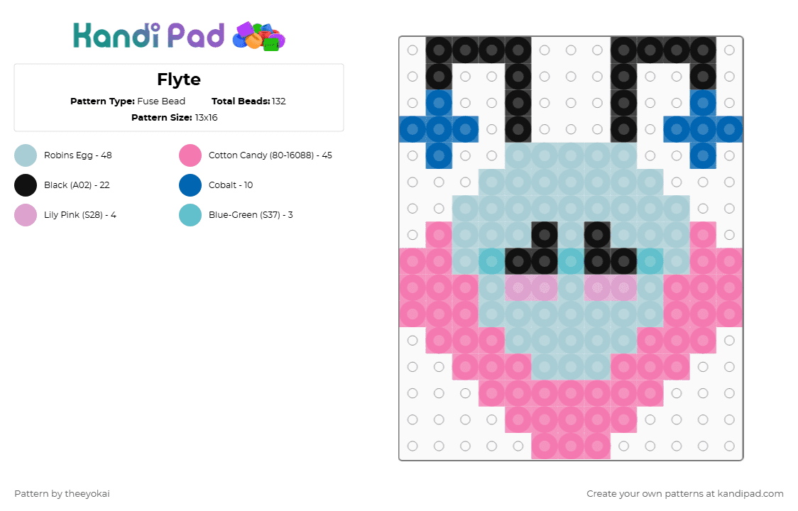 Flyte Fuse Bead Pattern - Kandi Pad | Kandi Patterns, Fuse Bead ...