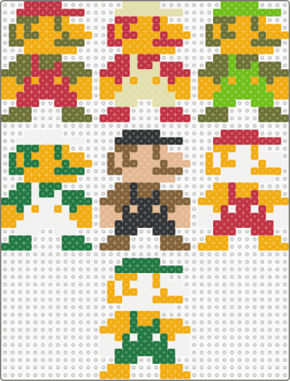Luigi 8 Bit Grid