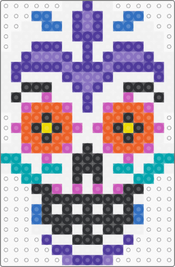 Skull perler Fuse Bead Pattern - Kandi Pad | Kandi Patterns, Fuse Bead ...