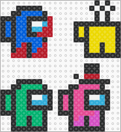 Among Us Crewmates 2 Fuse Bead Pattern - Kandi Pad | Kandi Patterns ...
