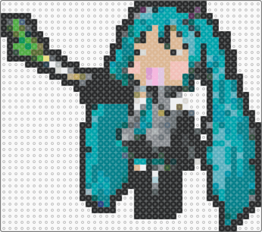 Miku Fuse Bead Patterns - Gallery - Kandi Pad | Kandi Patterns, Fuse ...
